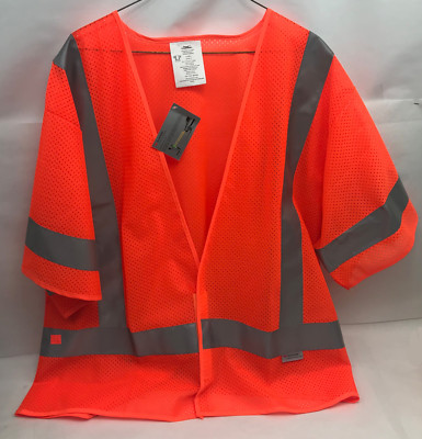 Condor High Visibility Orange Reflective Stripe Safety Vest M Class 3 ...
