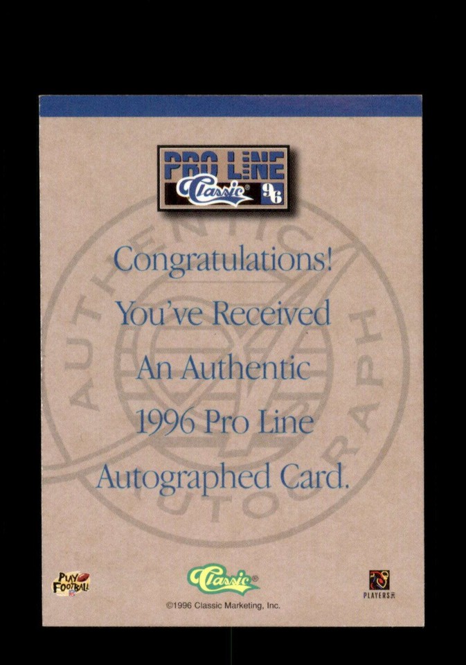 1996 Classic Pro Line Richard Huntley Autograph | eBay