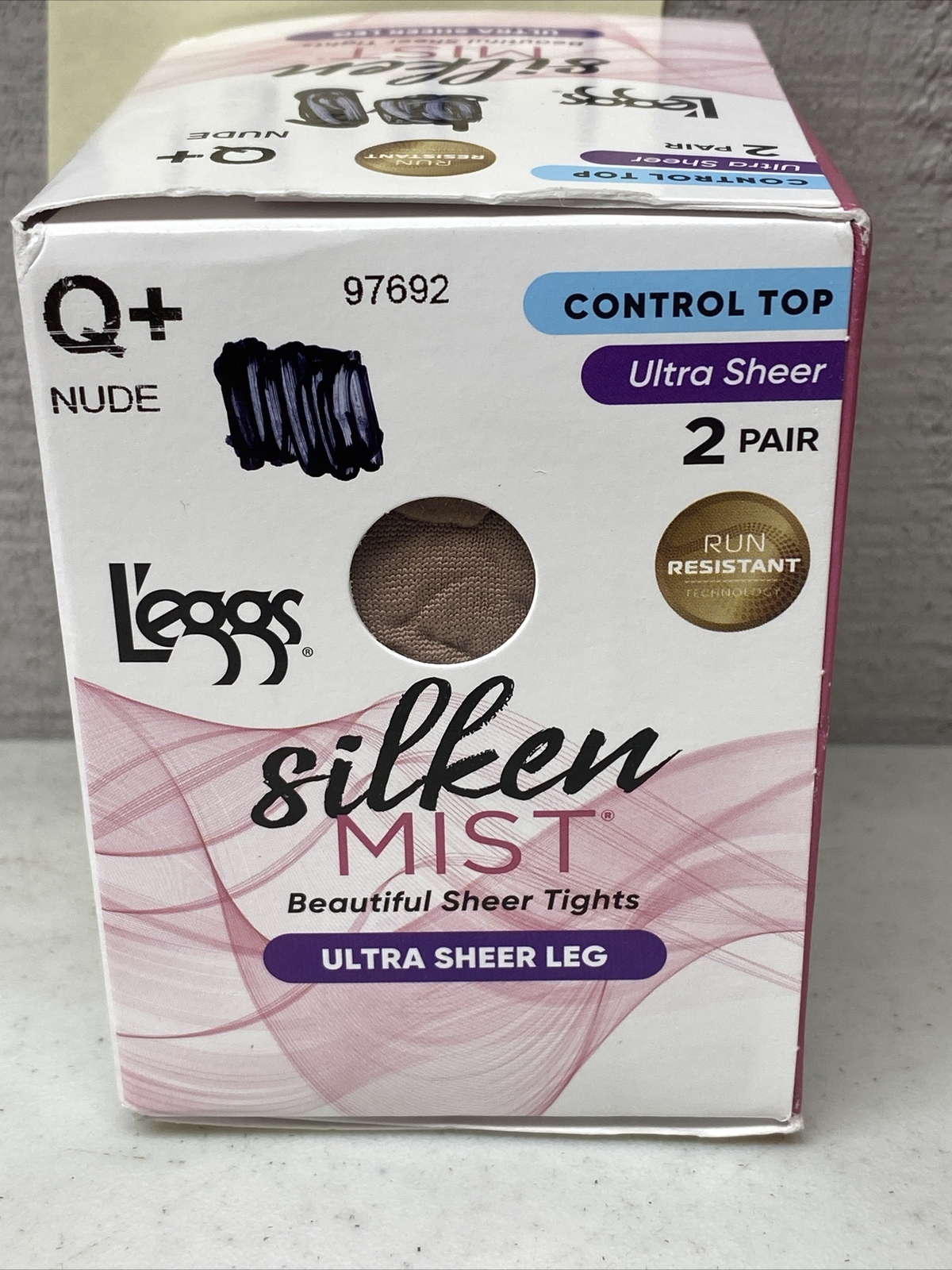 Leggs CONTROL TOP Silken Mist ULTRA Sheer Leg Size Q+ NUDE 2 Pair ...