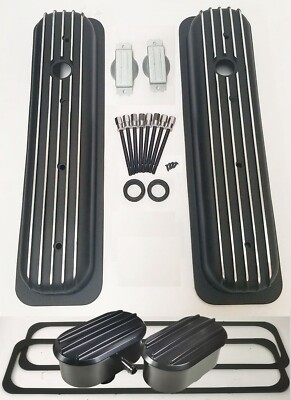 Small Block Chevy 87-97 Tall BLK Alum Center Bolt Valve cover w ...