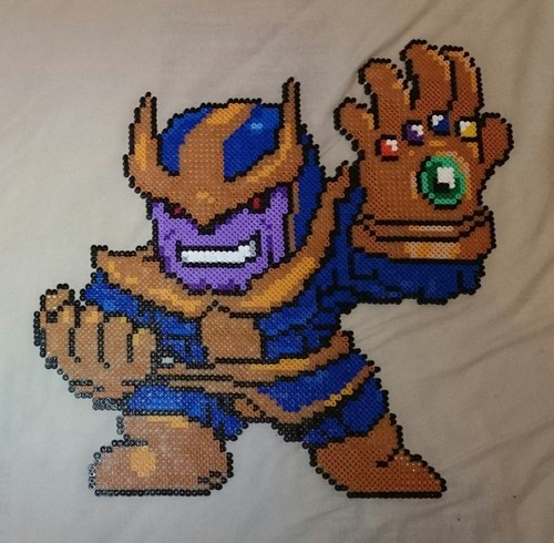 Thanos infinity gauntlet perler wall art rave edc sprite hama plur ...