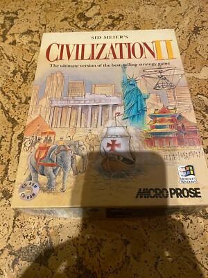 Sid Meier's Civilization 2 big box PC GAME - NO DISC, just box+manual ...