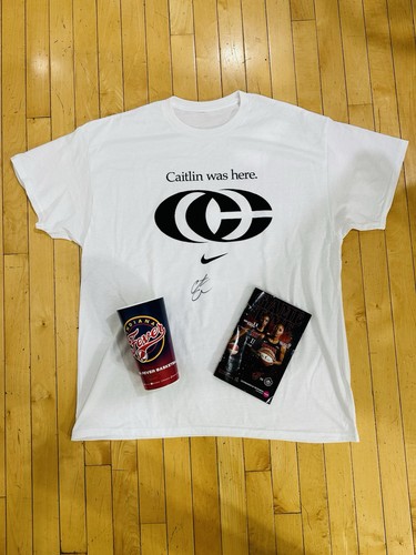 Caitlin Clark Signed CAITLIN WAS HERE Nike Logo SGA Indiana Fever T ...