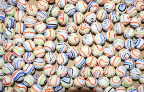 ⭐ Lot of 25 Vacor 🔴🟢🟠🔵🟡🟣 multi-color Tie Dyes Toy Marbles .625"=5/8 ...