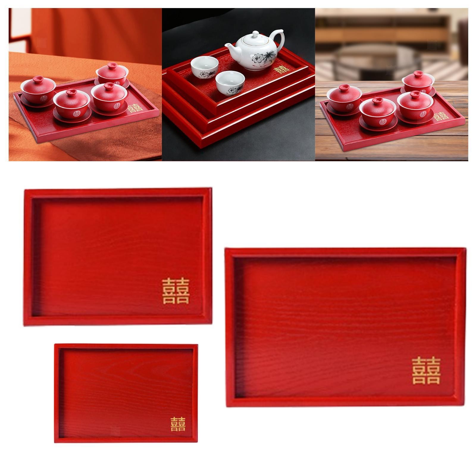 Xi Character Wedding Serving Tray Tea Trays Decorative Dessert Tray for ...