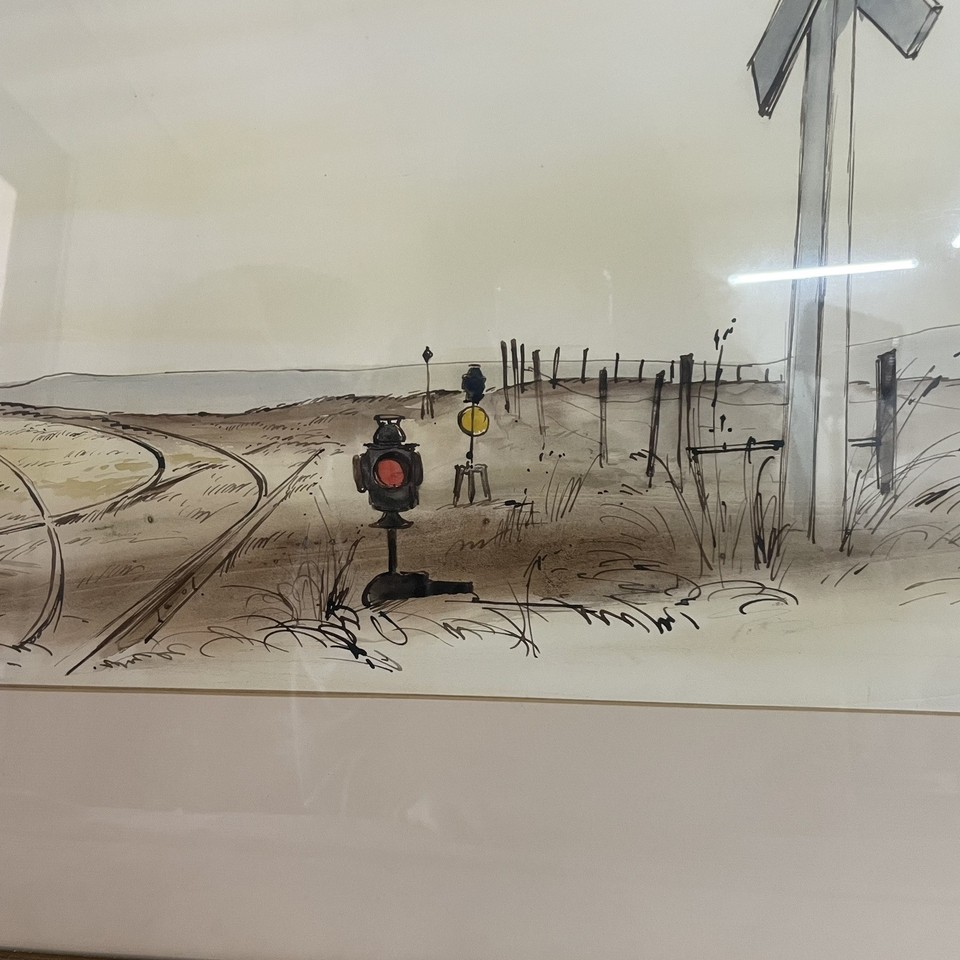 VTG Frederic James Original Watercolor Railroad Switch Signed by Artist ...