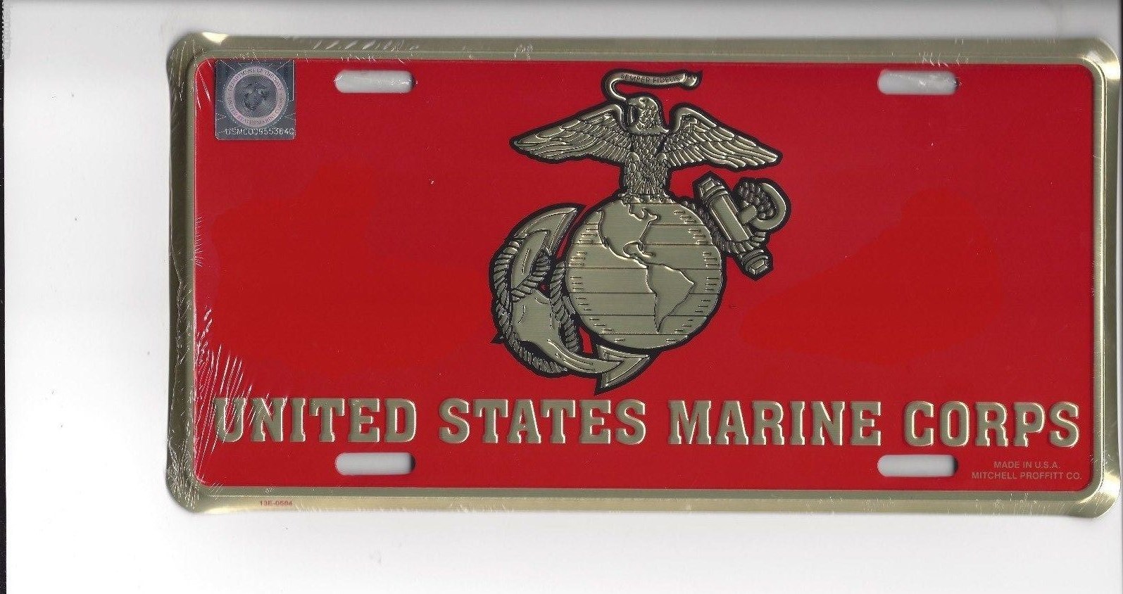 UNITED STATES MARINE CORPS RED GOLD EGA LOGO MILITARY LICENSE PLATE | eBay