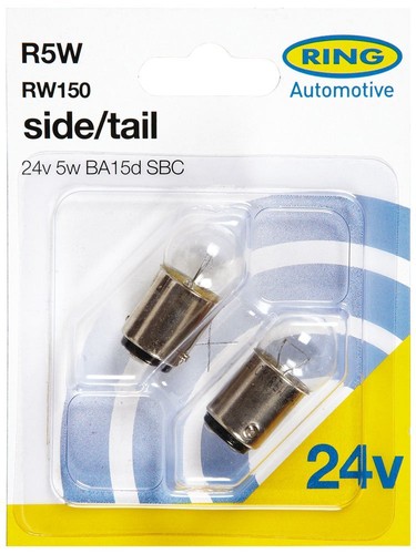 2 x Ring RW150 R5W Commercial Truck Lorry Bayonet Bulb 150 24v 5w BA15D ...