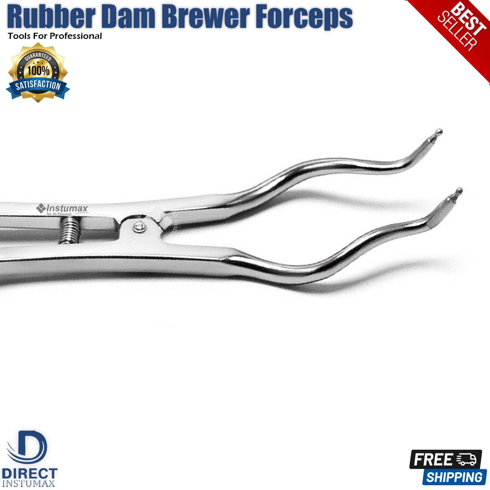 Endodontic Dental Rubber dam Kit Restorative Stoke Brewer Forceps Light ...