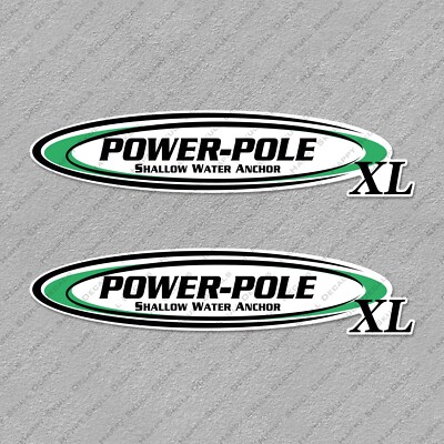POWER-POLE XL SHALLOW WATER ANCHOR DECALS STICKERS Set of 2 12" LONG | eBay