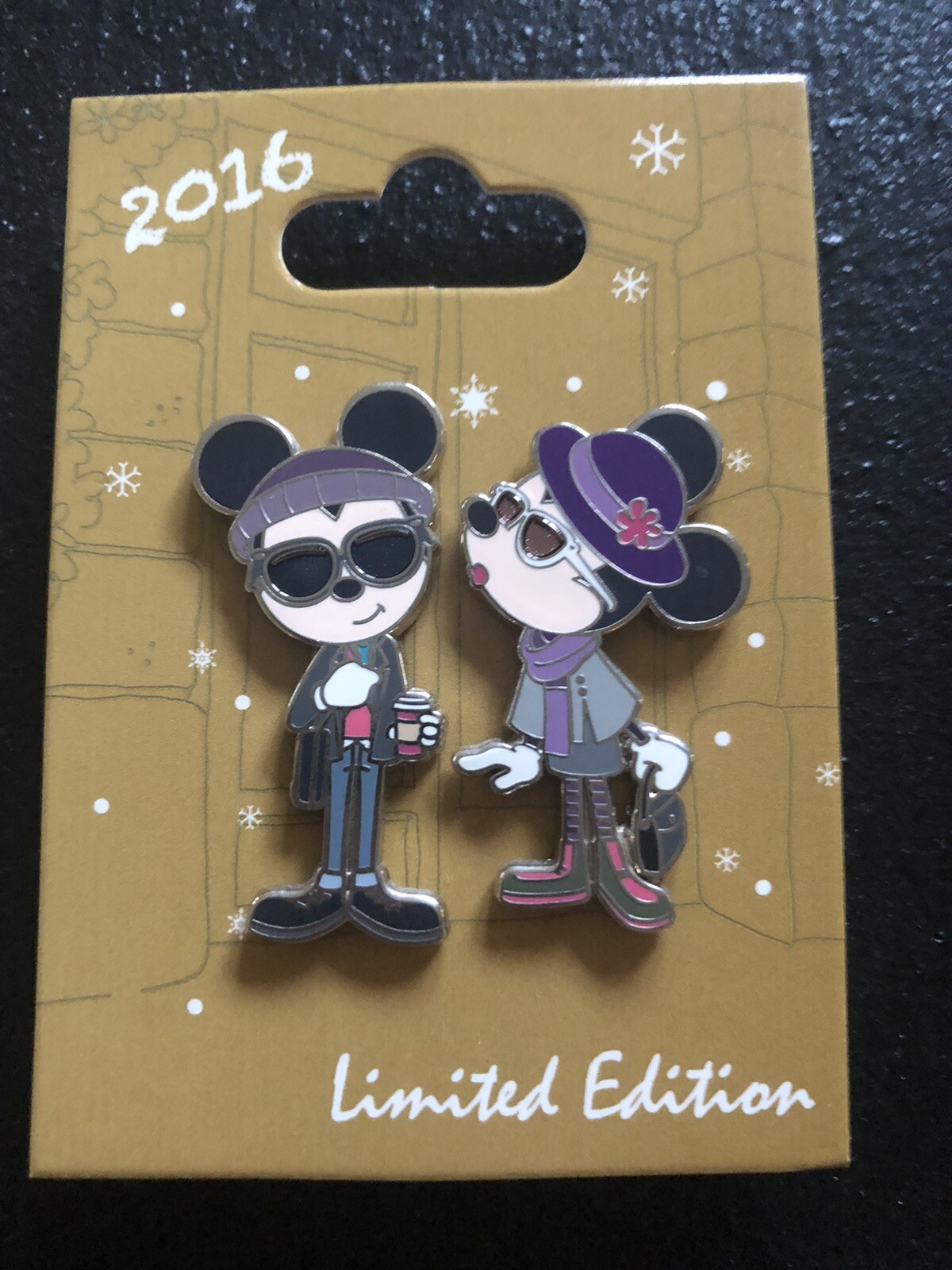 Disneyland DLR Pin of the Month Bon Vivant Set #6 Mickey & Minnie LE ...
