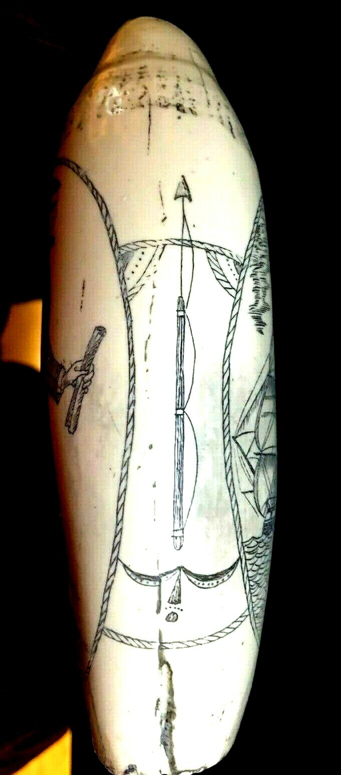 SCRIMSHAW repo SPERM WHALE TOOTH PRESIDENT "ABRAHAM LINCOLN" EXCELLENT ...