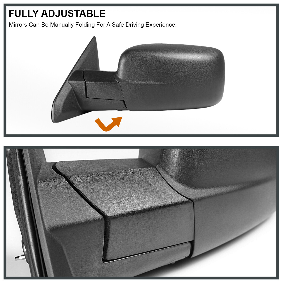 Left/Driver Side Fits 2009-2018 Dodge Ram 1500 Classic Manual Fold View ...