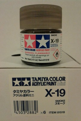 Tamiya acrylic paint X-19 Smoke 10ml Mini. | eBay