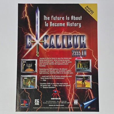 Excalibur 2555 AD Sony PlayStation 1 PS1 PC The Future Print Ad/Poster ...