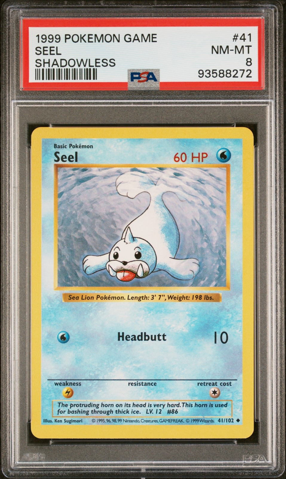 1999 POKEMON BASE SET SHADOWLESS #41 SEEL PSA 8 | eBay