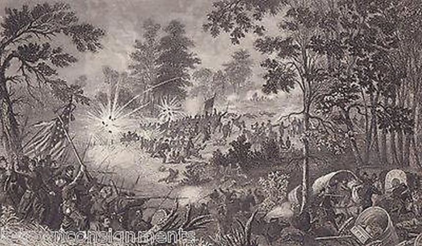 Civil War Battle of Bull Run 1st Manassas Military Scene Antique ...
