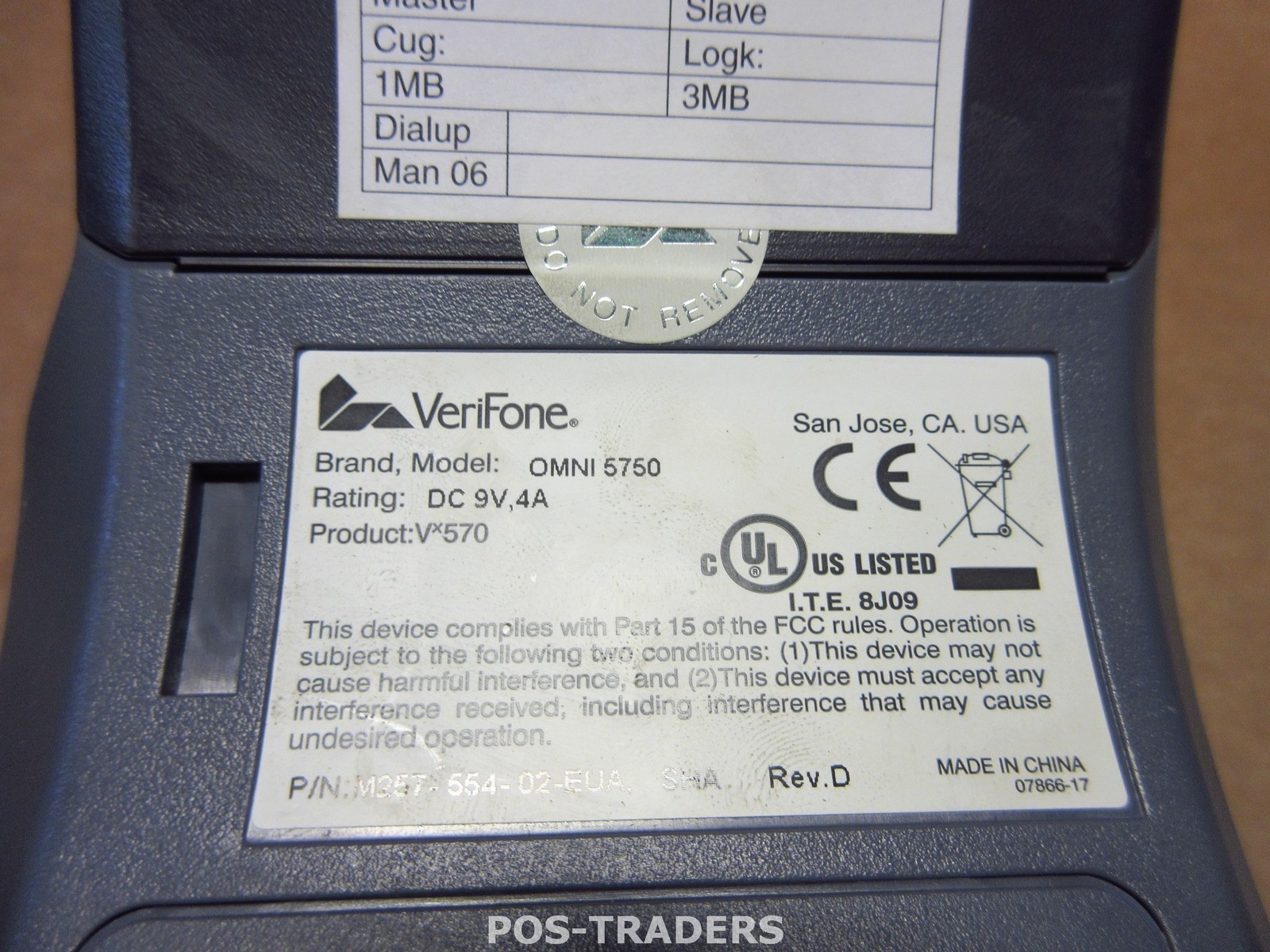 VeriFone VX570 Omni 5750 Credit Card Reader Terminal M257-554-22-EUA ...