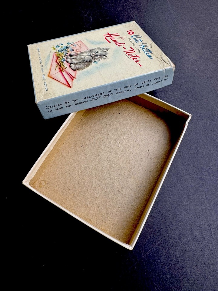 1 Rust Craft EMPTY BOX, Once Held 10 VTG Marjorie Cooper Xmas Greeting ...
