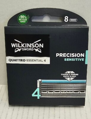 Wilkinson Sword Quattro Titanium Sensitive Blades 8 pack 100% Genuine ...