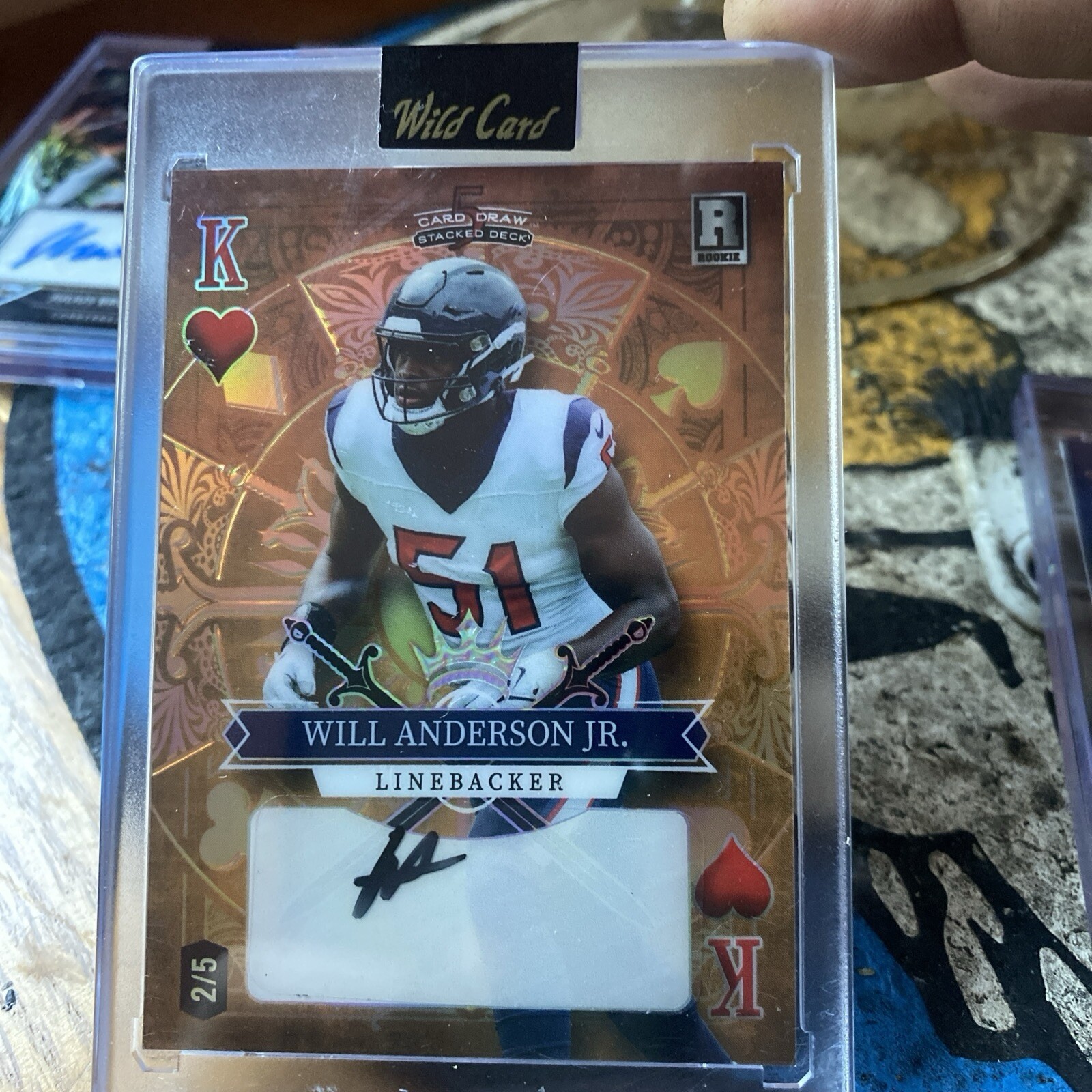 2023 Will Anderson Jr Wild Card 5 Card Draw 2/5 Gold RC Auto King of ...