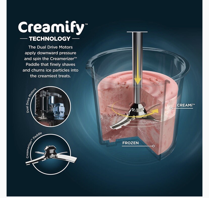 Ninja NC301 CREAMi Ice Cream Maker 7 One-Touch Programs 16oz Pints ...