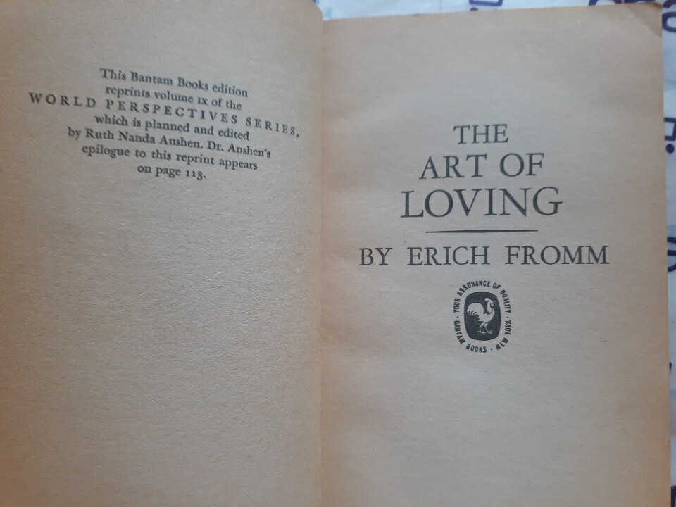 The Art of Loving by Erich Fromm | 1963 Vintage Paperback Bantam ...