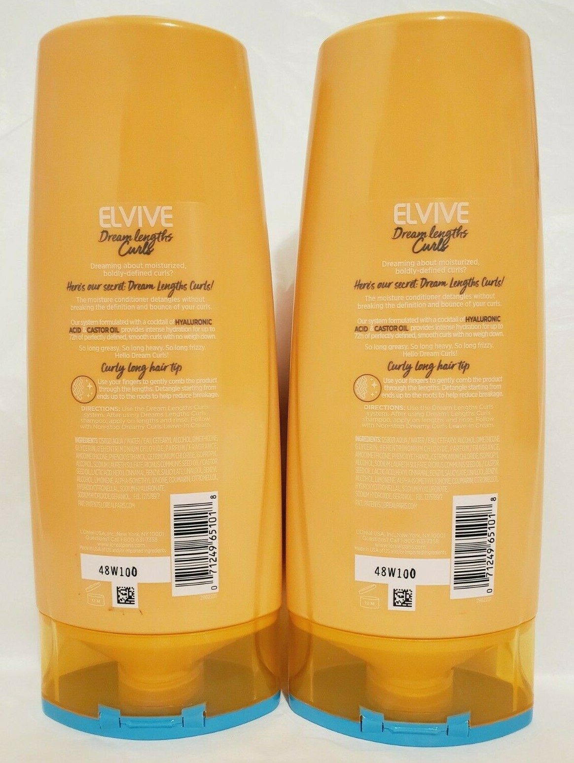 2 L'Oreal Paris Elvive Shampoo LOT Dream Lengths MOISTURE Hair ...