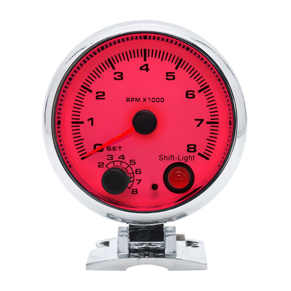 3.75'' 7 Color LED Racing Tachometer Gauge Tacho Meter 0-8000 RPM Shift ...