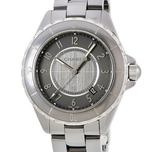 CHANEL J12 H2934 Men's Automatic 41mm Grey Ceramic Titanium Ceramic ...