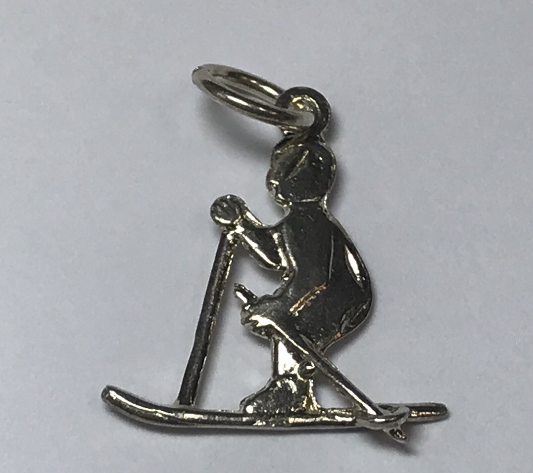 STERLING SILVER SKIER SKIING BRACELET CHARM SNOW SPORTS OLYMPICS | eBay