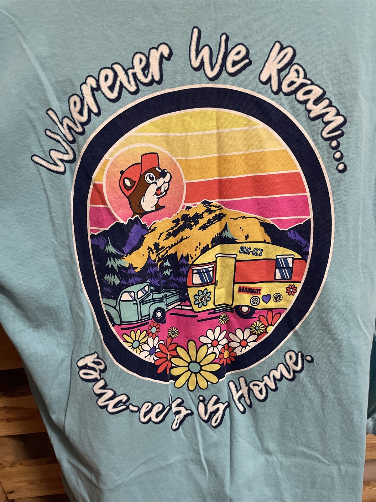 Buc-ees Wherever We Roam Buc-ees is Home Graphic T-sh… - Gem