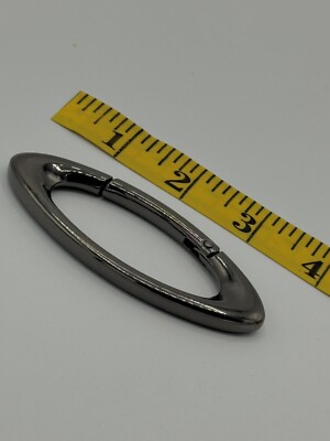 OAKLEY METAL CARABINER KEYCHAIN GUNMETAL VINTAGE ELLIPSE DESIGN LOGO ...