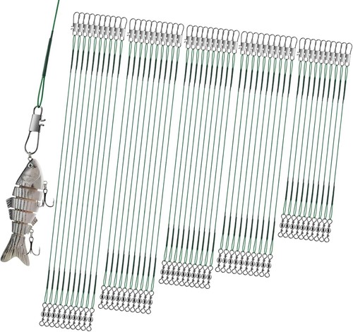 50 Fishing Wire Trace Pike Perch Sea Lure Stainless Fishing Leaders ...