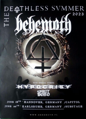 BEHEMOUTH - 2023 - In Concert - The Deathless Summer Tour - Poster ...