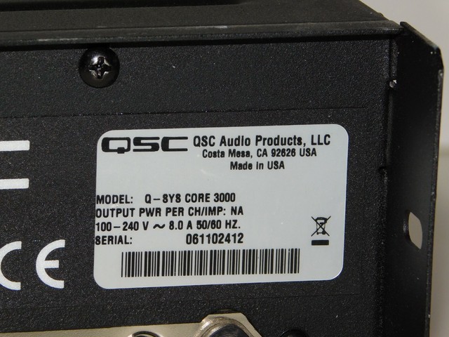 QSC Q-Sys Core 3000 Digital Audio Processor Sound System Amp Monitor ...