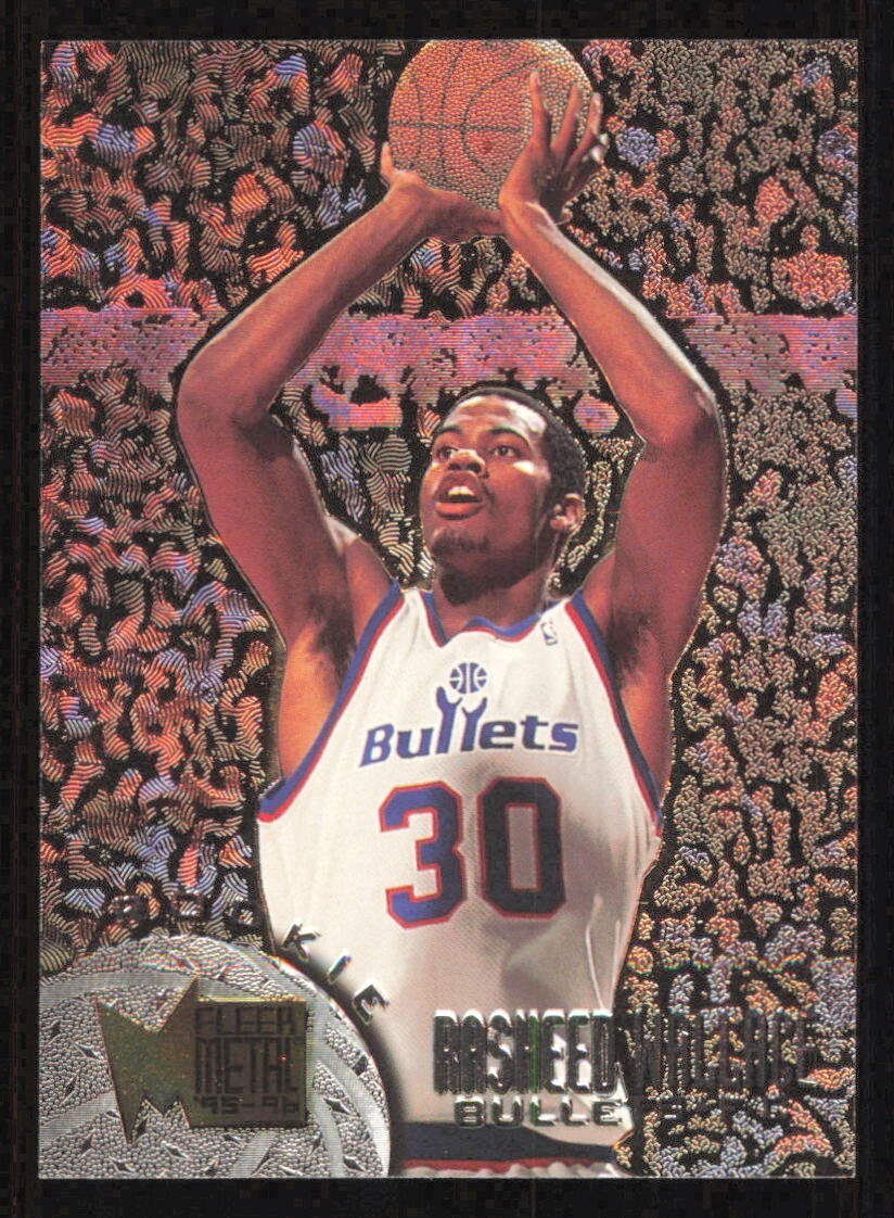 1995 Fleer Metal RASHEED WALLACE card #208 WASHINGTON BULLETS North ...