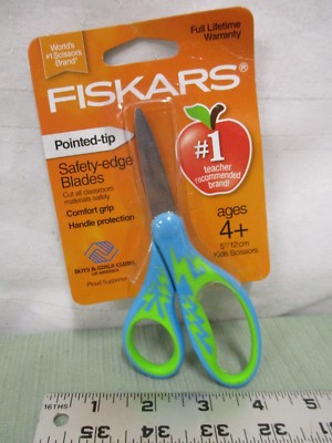 Fiskars Scissors Comfort Grip Pointed-tip ages 4+ safety edge blade ...