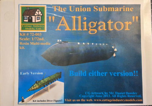 Cottage Industry 1/72 U.S.S. Alligator Union Submarine Civil War (w ...