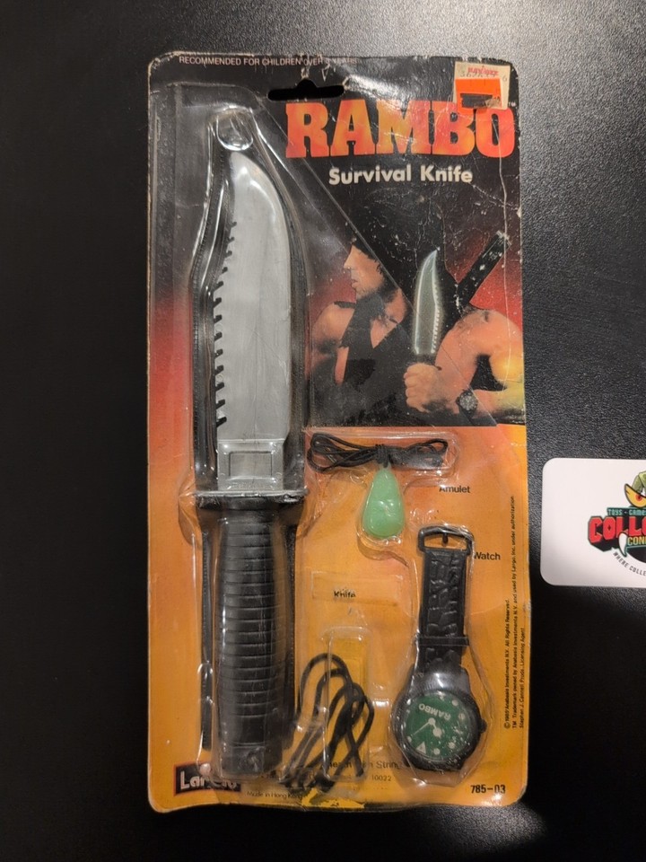 EXTREMELY RARE Rambo Survival Knife Toy LarGo Toy Company 1985 amulet ...