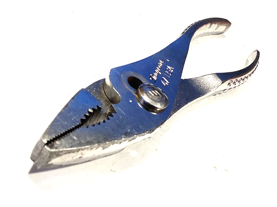 Snap on USA Vacuum Grip 8” Long Chrome Slip Joint Pliers With Cutters ...