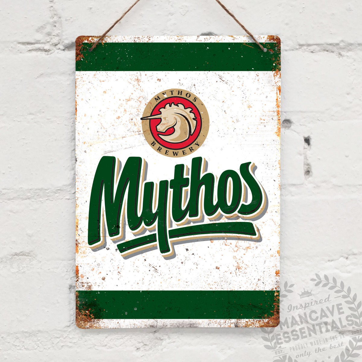 Mythos Beer Logo Drink Label: Mythos Hellenic Lager Beer (Mythos