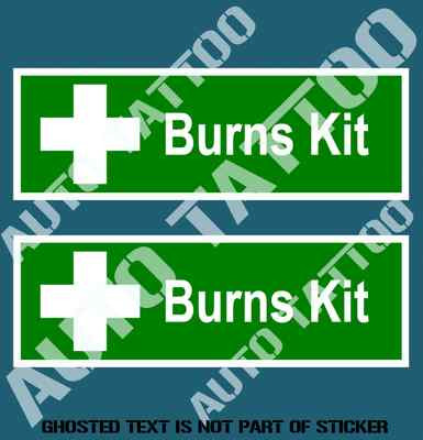 BURNS KIT DECAL STICKER SET FOR MEDICINE BOX COMMERCIAL OH&S WARNING ...