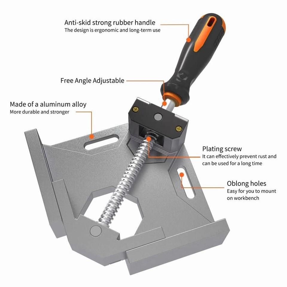 1 Set 90 Degree Right Angle Clip Clamps Corner Holders Woodworking Hand ...