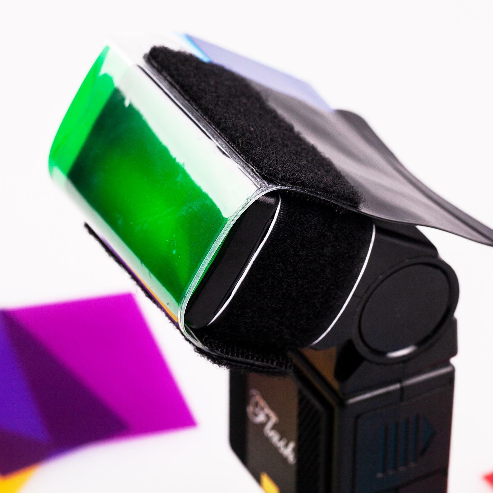 12x Coloured Light Filters Gels 48x70mm Holder Flash Speedlite Lighting ...