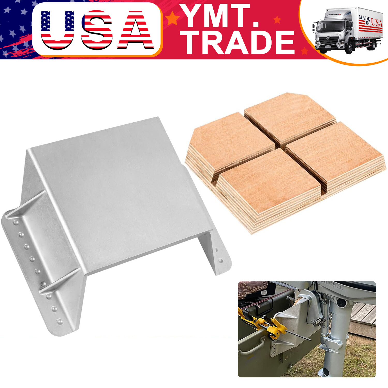 For Outboard Motors Up to 35HP 4'' Setback Small Engine Jack Plate MJ-1 ...