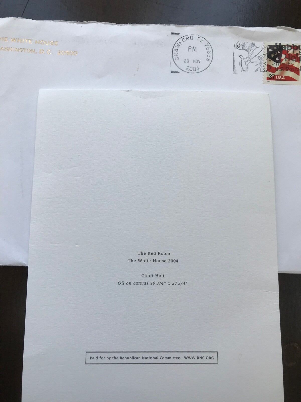 2004 President George W Bush & Laura Bush White House Christmas Card ...