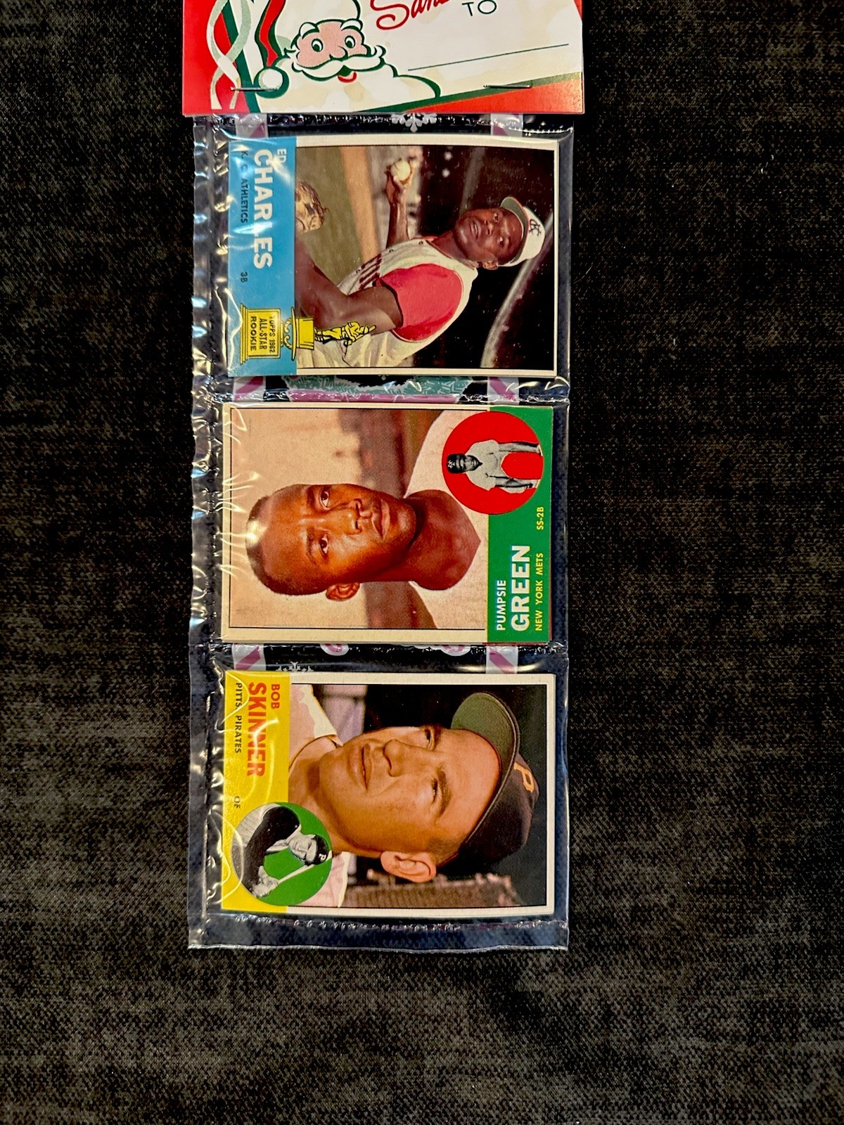 1963 TOPPS XMAS BASEBALL RACK PACK ED CHARLES RC PUMPSIE GREEN BOB ...