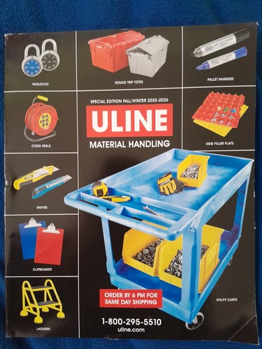 ULINE FALL / WINTER 2025 - 2026 MATERIAL HANDLING CATALOG | eBay