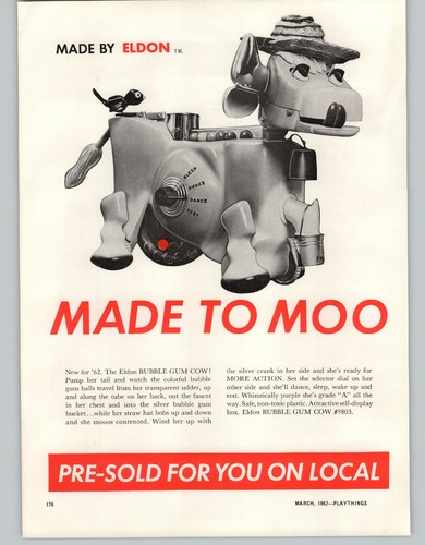 1962 PAPER AD 2 PG Eldon Bubble Gum Cow Bowl A Matic Bowling Game | eBay